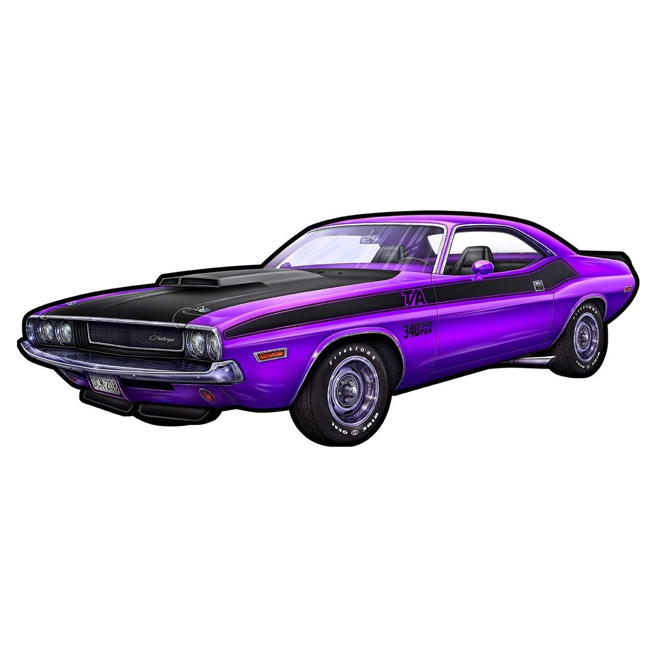Dodge Challenger 1970 Cutout - Metallskilt - RETRONORGE.NO